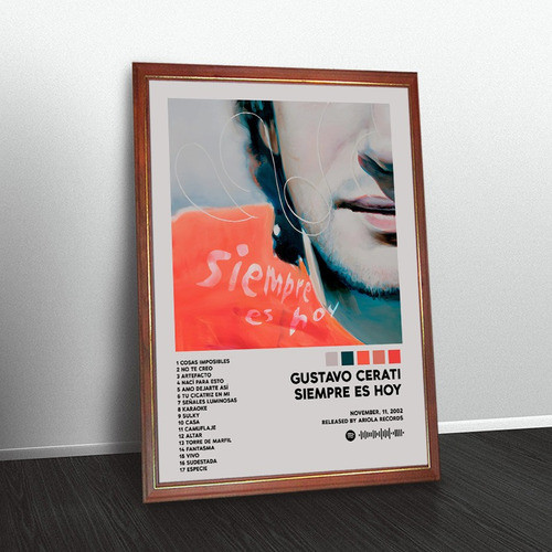 Cafoot Gustavo Cerati Poster Album Siempre Es Hoy Frame