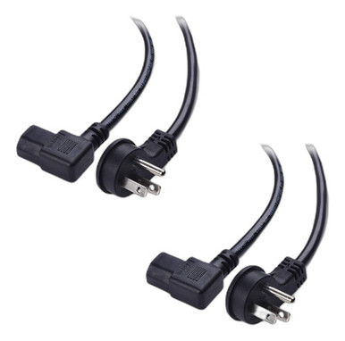 Cable Matters (2-Pack) Low Profile Right-Angle Power Cable
