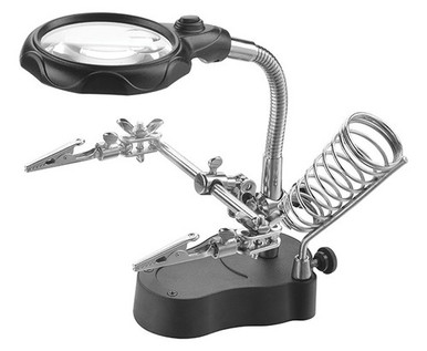 VT POWER Soldering Stand with Magnifying Glass and LED Light