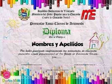 Diseño Edición Graficos Preschool Diploma Designs for Kids - 10 Templates