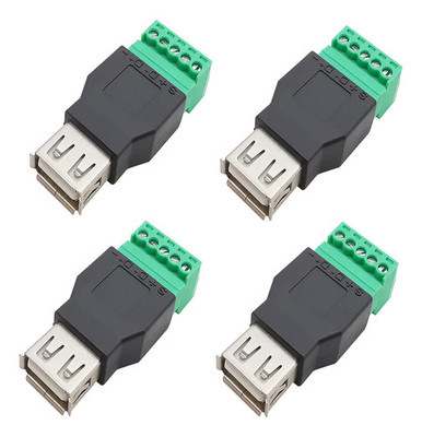 Teansic USB 2.0 Type A Female Terminal Block Connector - 4 Pack