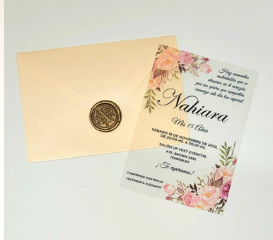 Conceptostarjetas Transparent Acetate Invitation Card + Wax Seal for ...