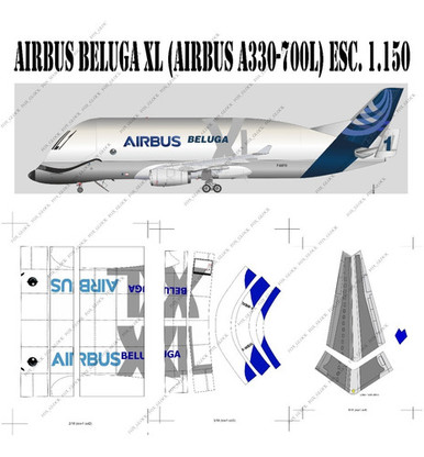 Papercraft Airbus Beluga XL (Airbus A330-700L) Esc. 1.150