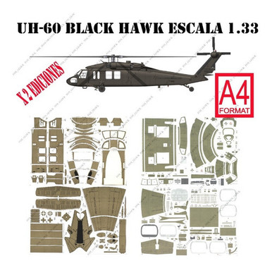 Blackhawk UH-60 Scale 1.33 Papercraft X Two Versions