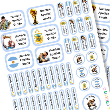 Messi Personalized School Labels for Printing