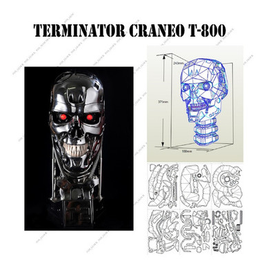 Terminator Mt800 Head Papercraft 37*18*24 For Painting