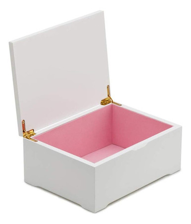 Milestone Elegant White Wooden Memory Box