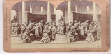 Keystone View Company Antique Stereoscopic Photo - Jesus Before The Doctors