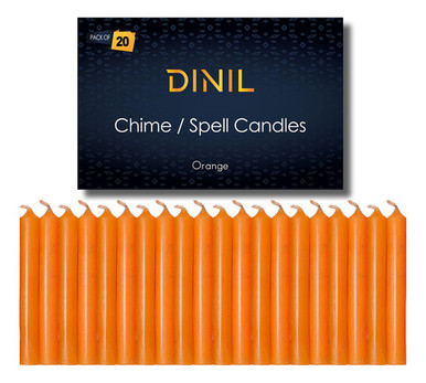 Dinil Spell Candle Set of 20 Orange and Bell