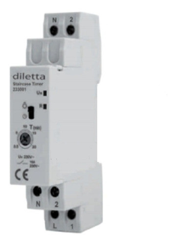 Diletta Automatic Stair Timer with DIN Rail Installation for 3 and 4 Wires