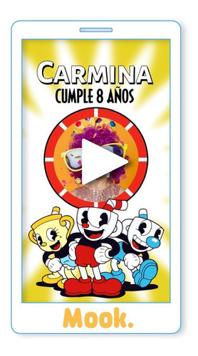 Mook Cuphead Animated Video Invitation Birthday