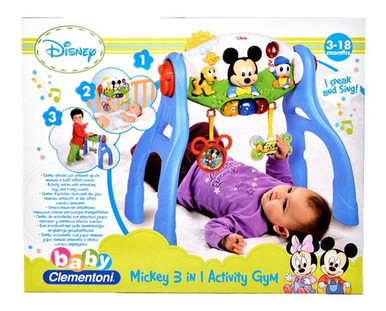Baby Clementoni 3 In 1 Mickey Gym With Lights And Sound