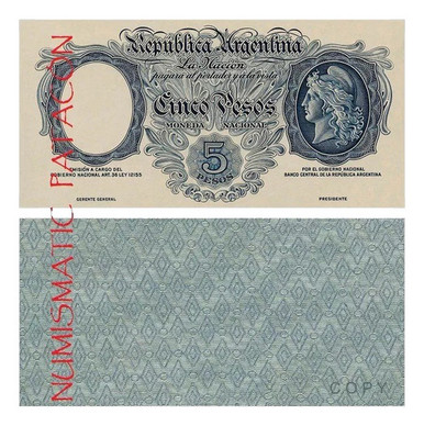 Argentina 5 Peso 1935 Unissued Banknote Replica