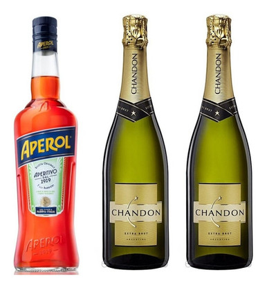 Aperol Aperitivo 750ml + 2 Chandon Extra Brut