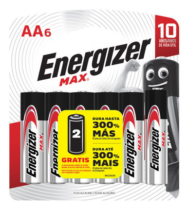Energizer AA Alkaline Battery Pack - 6 Units