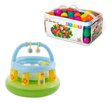 Intex Inflatable Baby Playpen Combo + 100 Plastic Balls