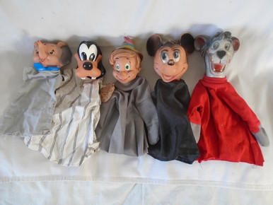 Disney Vintage Rubber Puppet Lot of 5