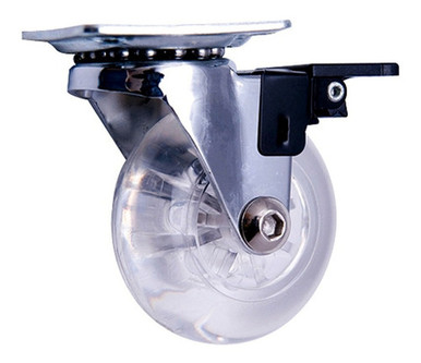 Meaton Transparent Wheels with Swivel Base and Brake 35mm