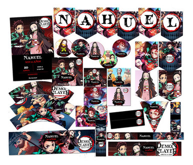 Azulcito Tienda Printable Demon Slayer Kit with Editable Text!
