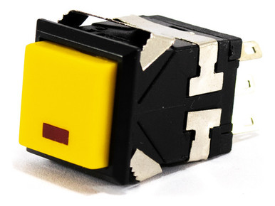 ELUMILED 20 Square Push Button Switches 19mm Yellow with Red LED