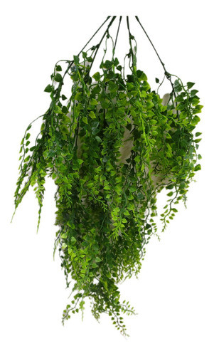 Folhas Flor Artificial Fern Pendente Verde Permanente Vaso Cachepot