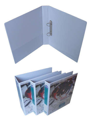 Carpeta White PVC 2 Ring A4 Binder with 4 cm Spine Plus Of