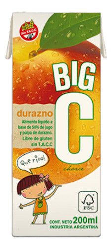 Big C Juice 200ml Pack X27 Peach Flavor