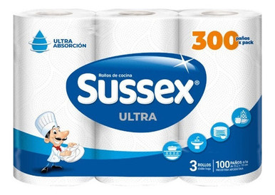 Sussex Premium Maxi Kitchen Roll 3x100 Sheets