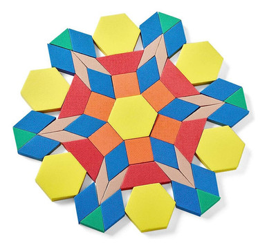 hand2mind Foam Pattern Blocks, Geometric Foam Shapes for Kids