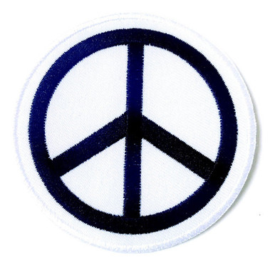 OEM Plpatch Sign of Peace Symbol White Circle Motorcycle Patch