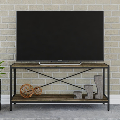 Yescasa Active Industrial TV Rack for TVs Up to 50 Inches with 2 Shelves