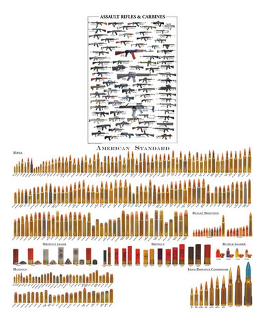 Caliber Posters of Ammunition + Assault Rifles