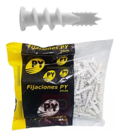 PY 100% NYLON Tarugos Tacos Para Yeso - 100 Unidades