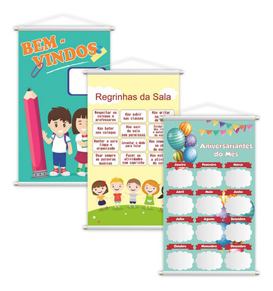 PlimShop Kit of 3 School Banners for Classroom Decoration