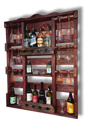 Barcitos Rústicos Barcito Botellero Rústico En Madera