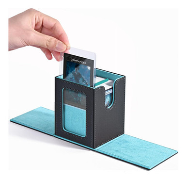 ZLCA Double Storage Box With Window Grey And Blue
