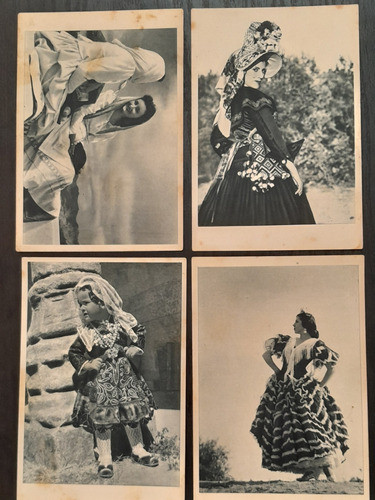 Postal Traditional Costumes Spain Set of 4 1970