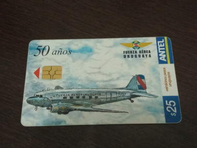ANTEL 50 Years Air Force of Uruguay Phone Cards