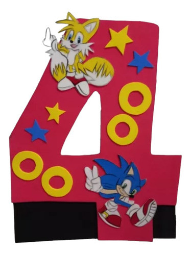 Cozzas Divertidas Sonic Numbers for Table Decoration