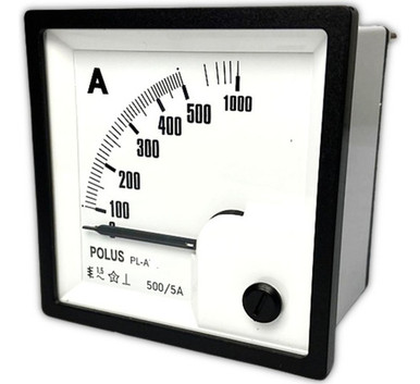 POLUS Analog Ammeter FM 96x96 500/5A with Overload Protection for ...
