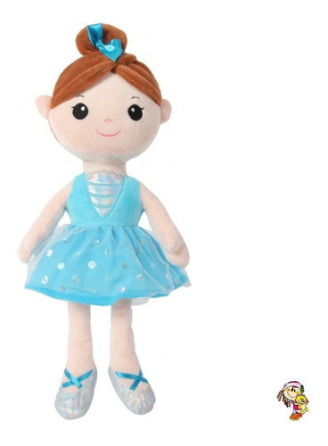 TWS Cute Plush Ballerina Doll with Light Blue Tutu