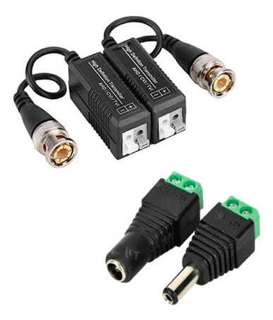 TELETEX S.A. Video CCTV Balun Kit with DC Male/Female Connectors