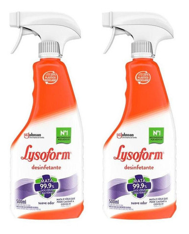 Lysoform Disinfectant Kit 2 Gentle Scent 500ml Spray Bottle