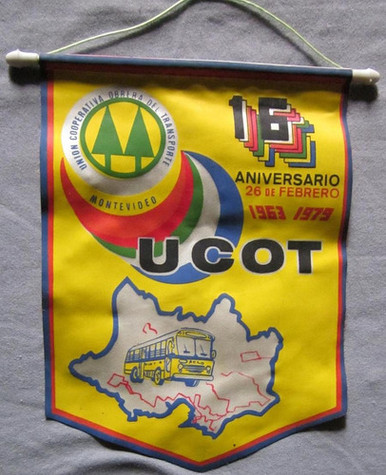 Ucot Vintage 1979 Bus Pennant from Uruguay