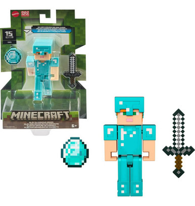 Mattel Minecraft Figure - Alex with Diamond Armor 8cm