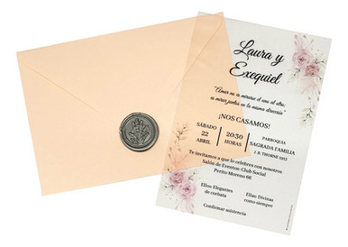 Conceptos Transparent Acetate Invitation Card with Wax Seal X50