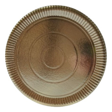 BUMPEL Golden Round Cardboard Cake Tray 33 Cm Set of 10