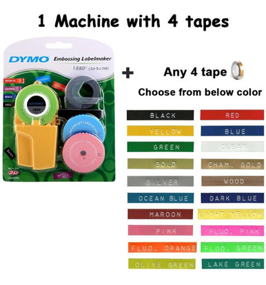 DYMO 1880 Manual Label Maker with 4 Tape Rolls