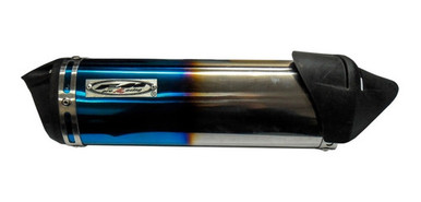 FM Pro Racing Triangular Exhaust Pipe (Silencer Only) Stainless Steel