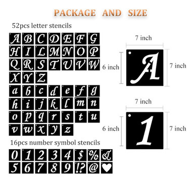 Eage 6-Inch Alphabet Letter Templates, 68 Pieces